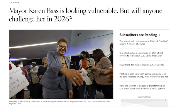 Thrive LA Featured in LA Times 2026 Election Preview - Thrive